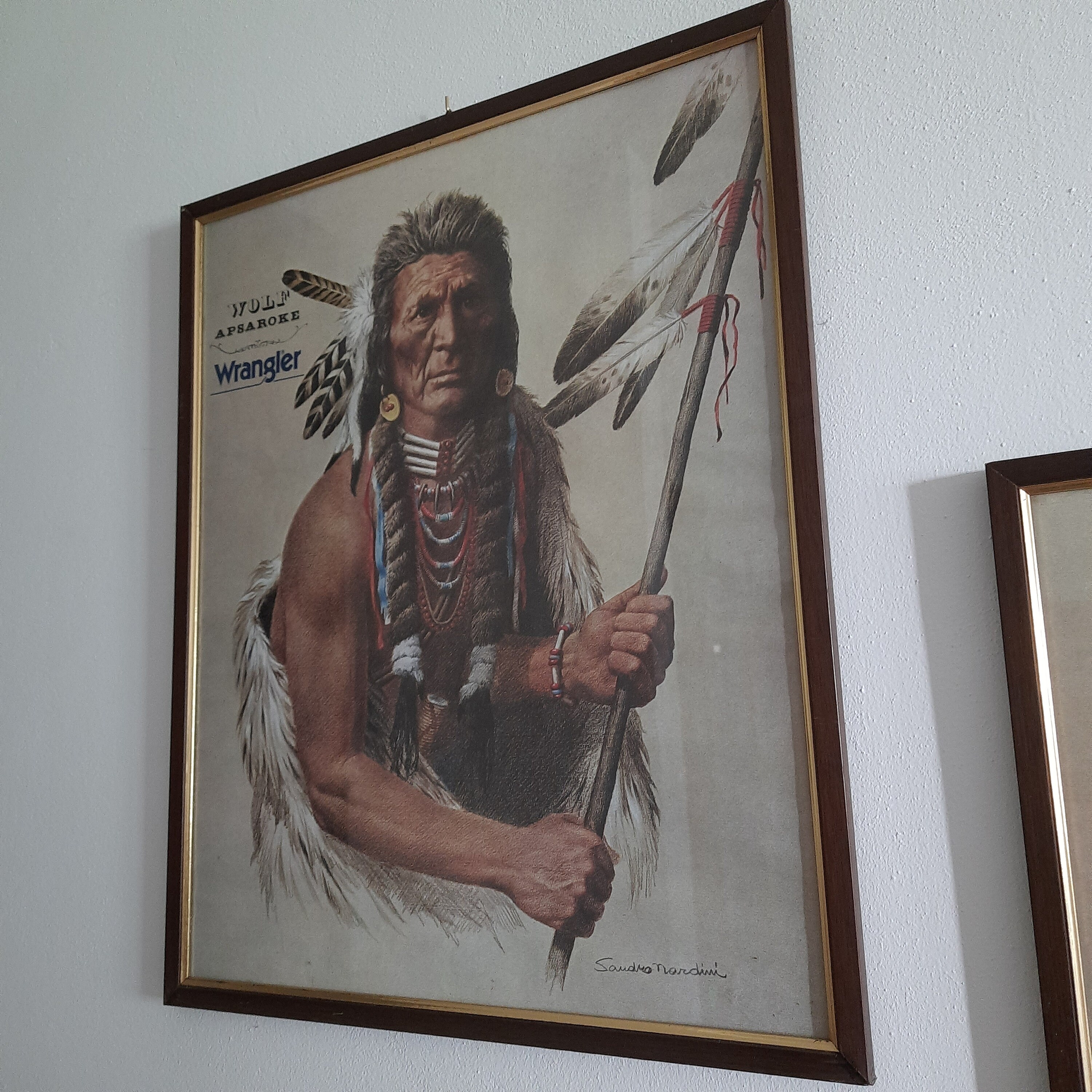 Vintage Print in Wooden Frame Italy Designer Sandro Nardini - Etsy