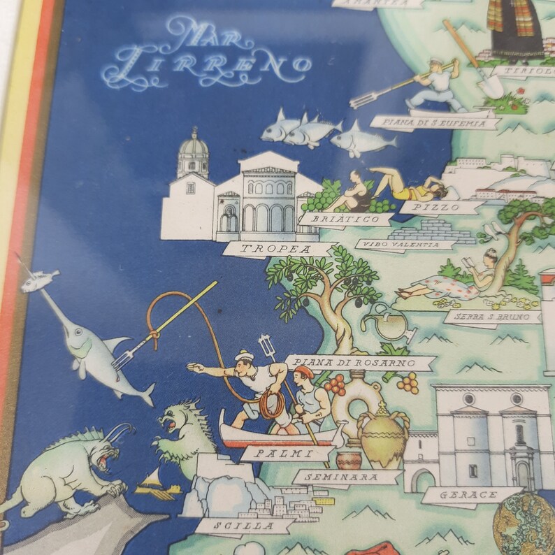 Pictorial Map of Calabria - Etsy