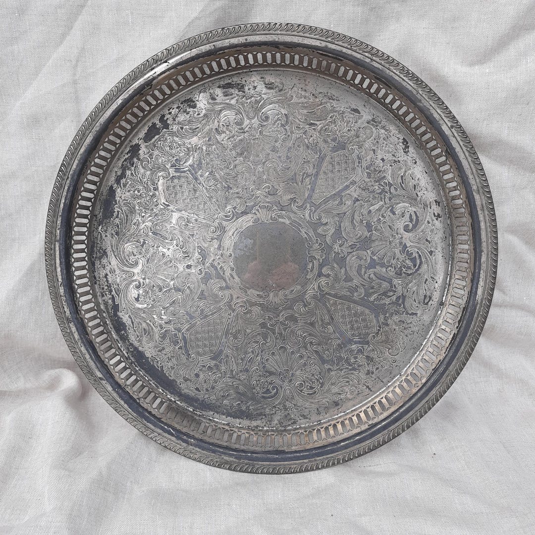 Tray With Silver Metal Edge Italy - Etsy