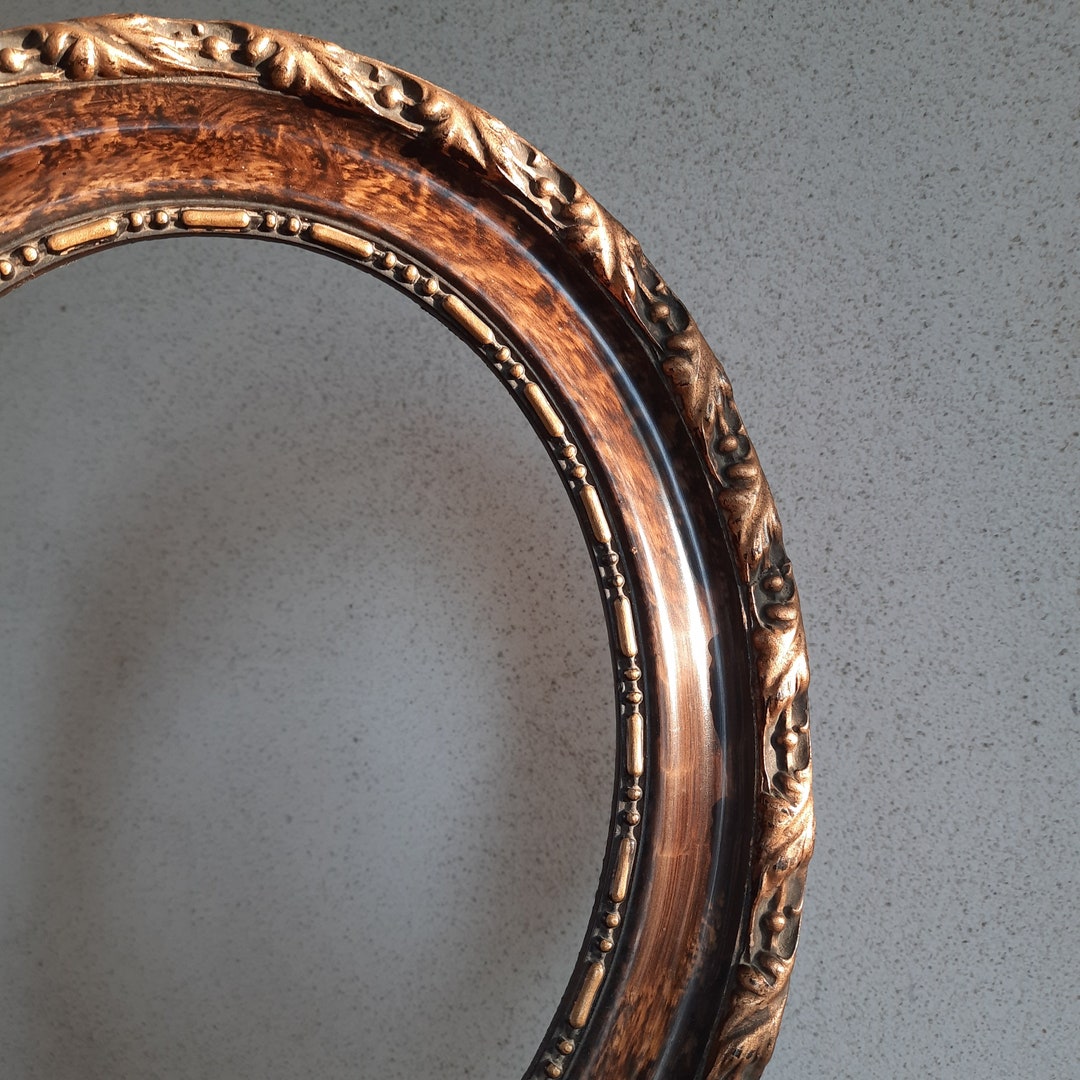 Antique Oval Shaped Wooden Frame Italy - Etsy