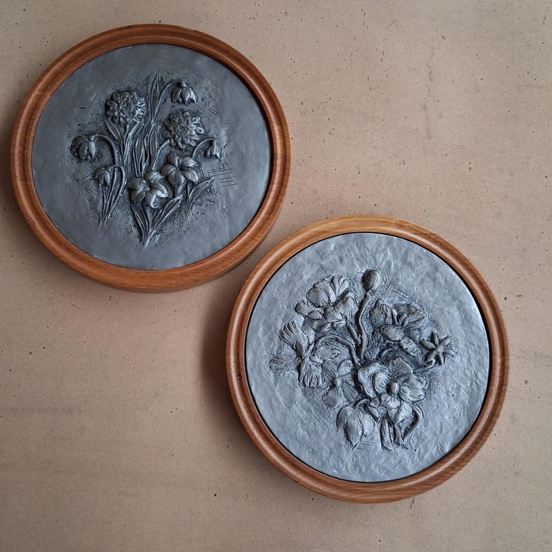 Pair of Decorative Plaques Italy - Etsy