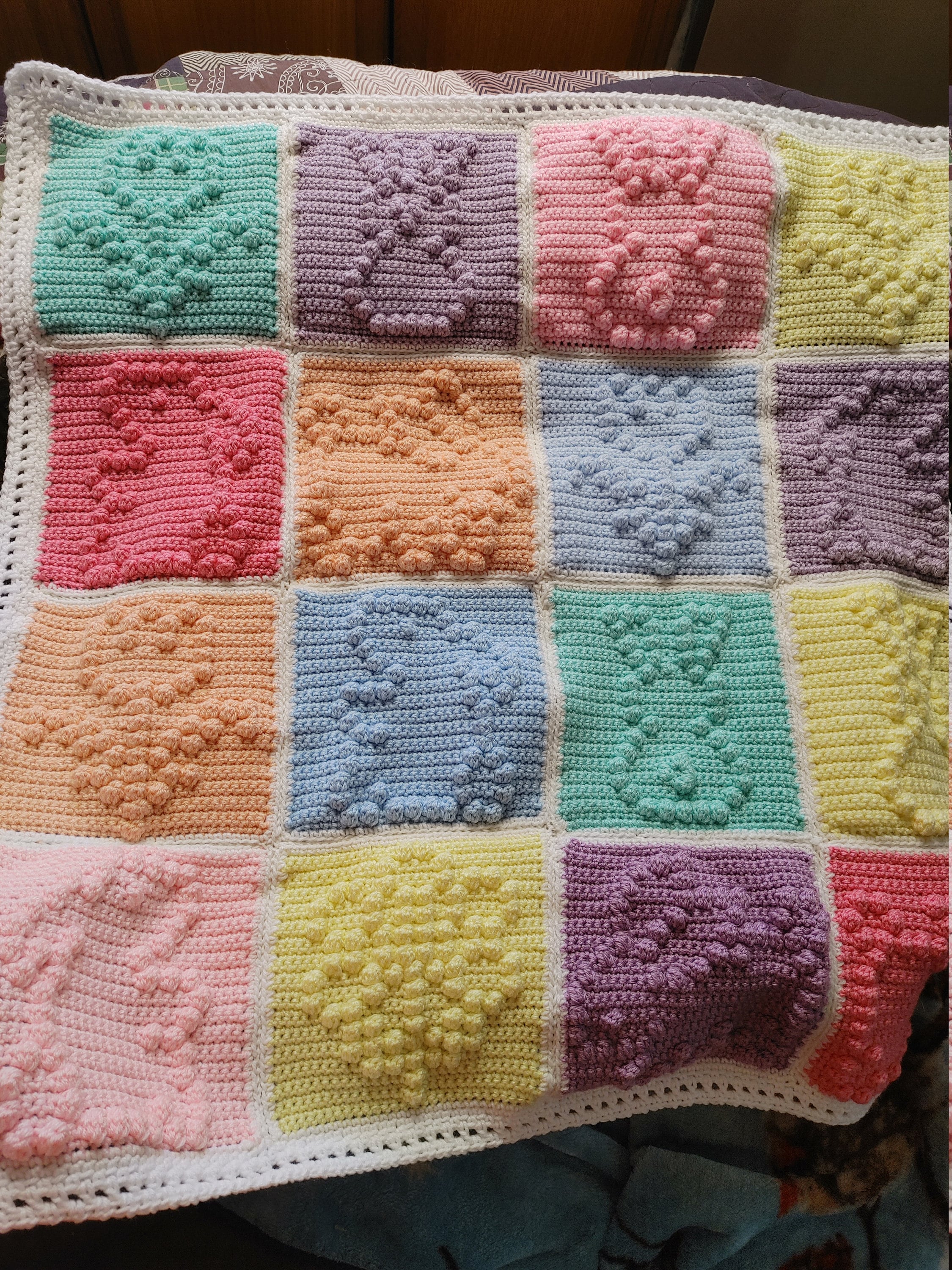 Easter Bunnies Bobble Crochet Afghan Squares-patterns - Etsy