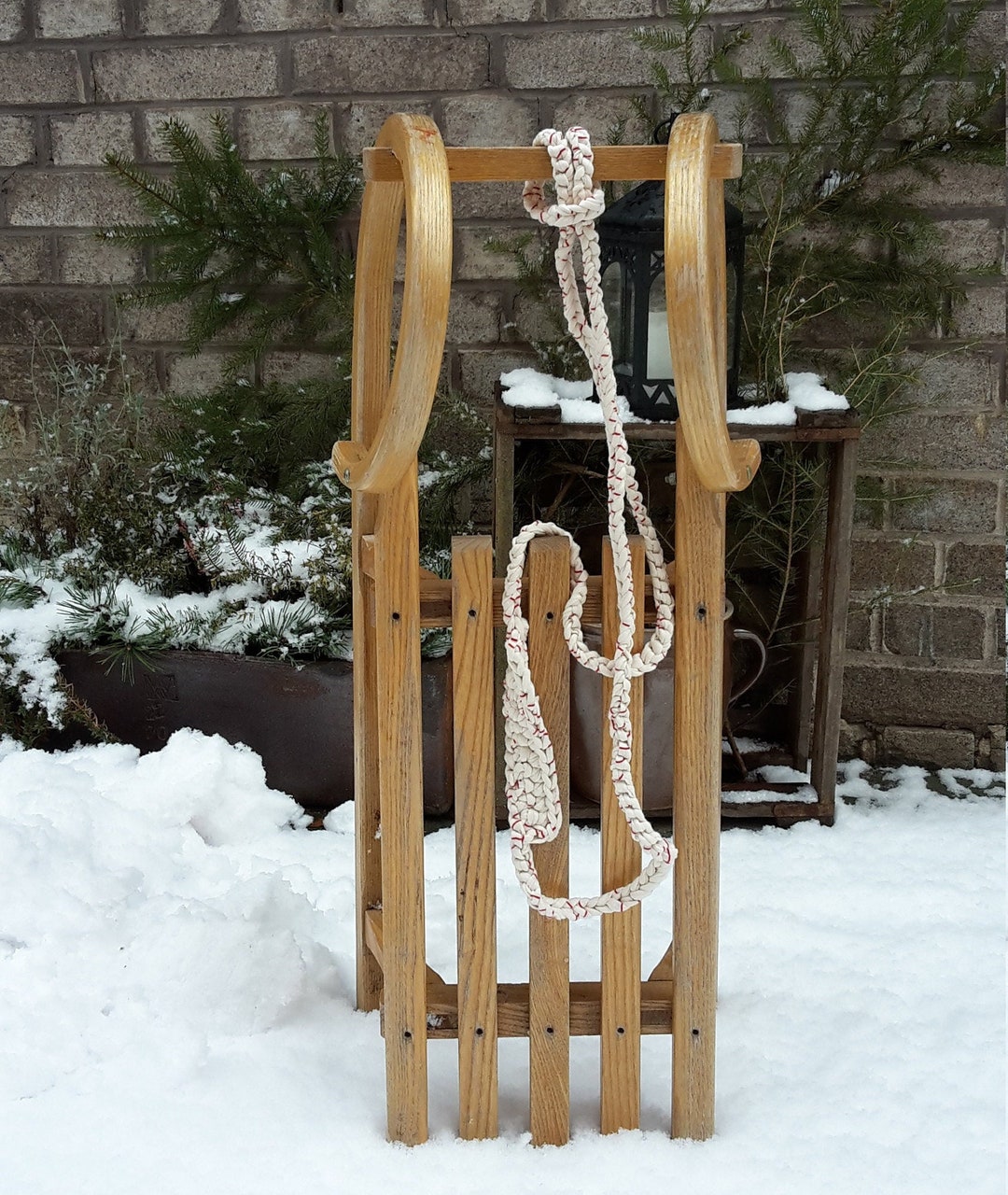 Sled Rope, Pull Rope for Sleds, Crocheted, Sled Accessory - Etsy