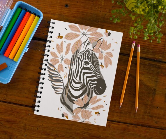 Zebra Notebook Jungle Style Spiralbook Notebook Zebra | Etsy