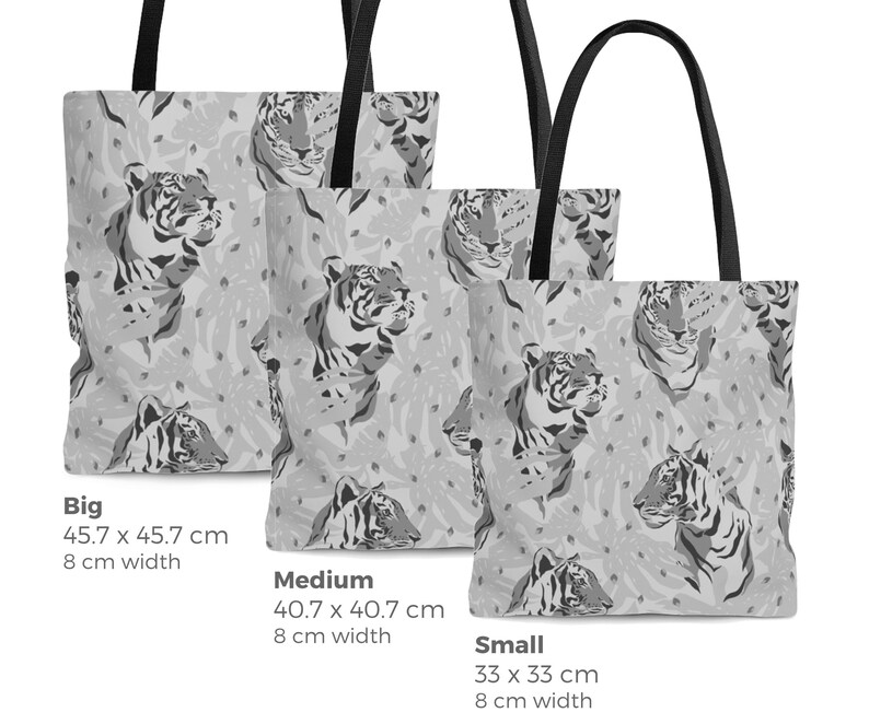 Tiger – Tote Bag | Jungle Style Tote Bag | Front+back Different Designs ...