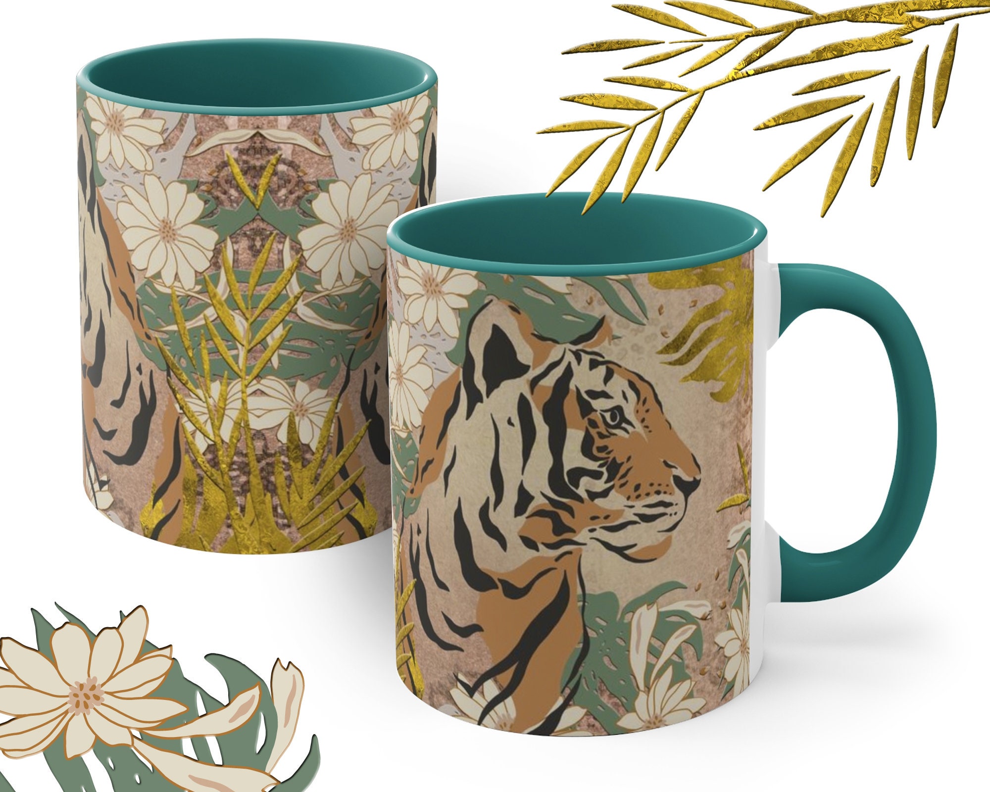 Tiger – Mug | Boho Inspired Tiger Portrait | Stylish Jungle Vintage ...