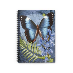 Blue Creation – Notebook | Boho Inspired Butterfly With Florals | Blue ...