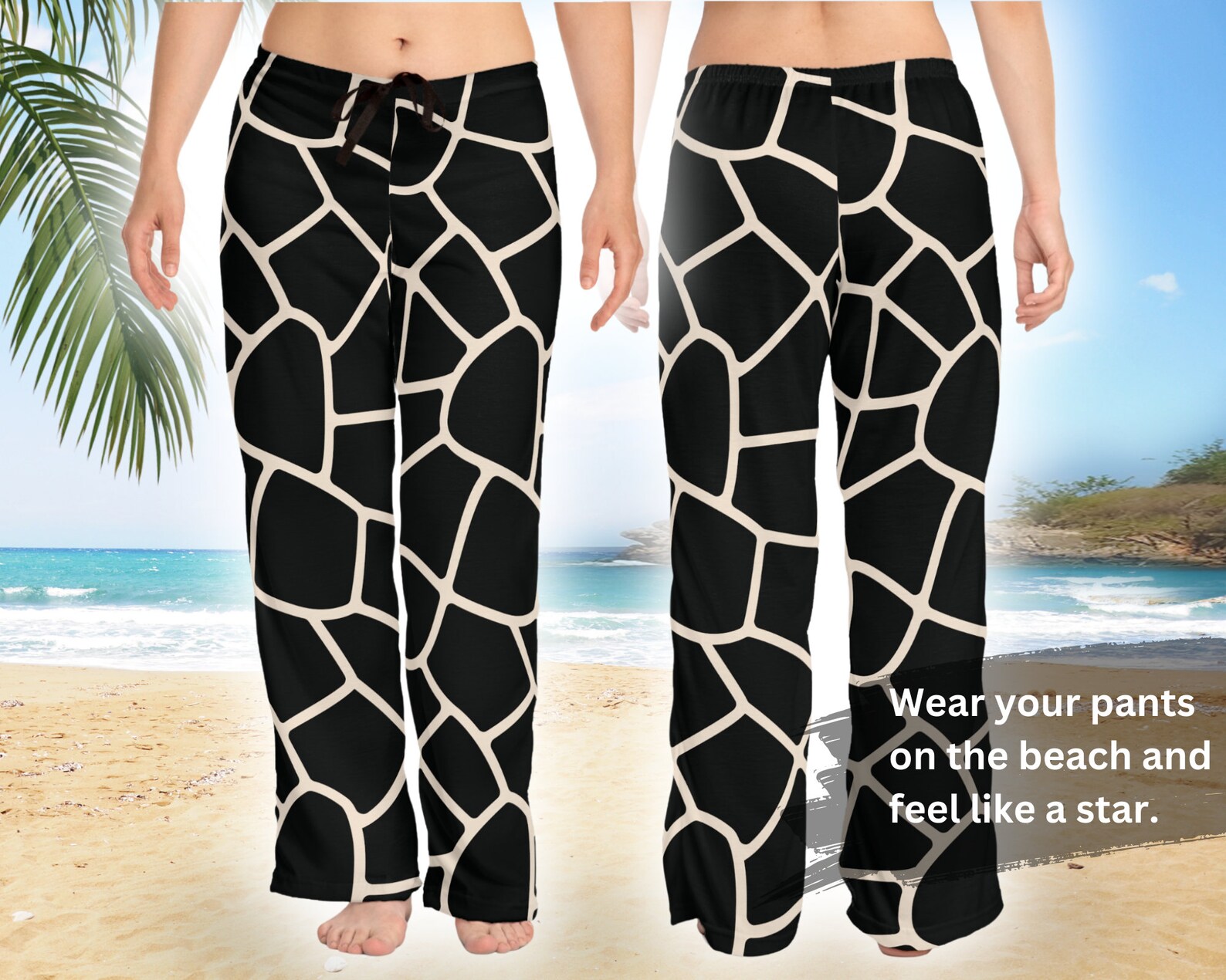 Stylish Giraffe Print Pajama Pants - Perfect Loungewear for Home, Beach ...