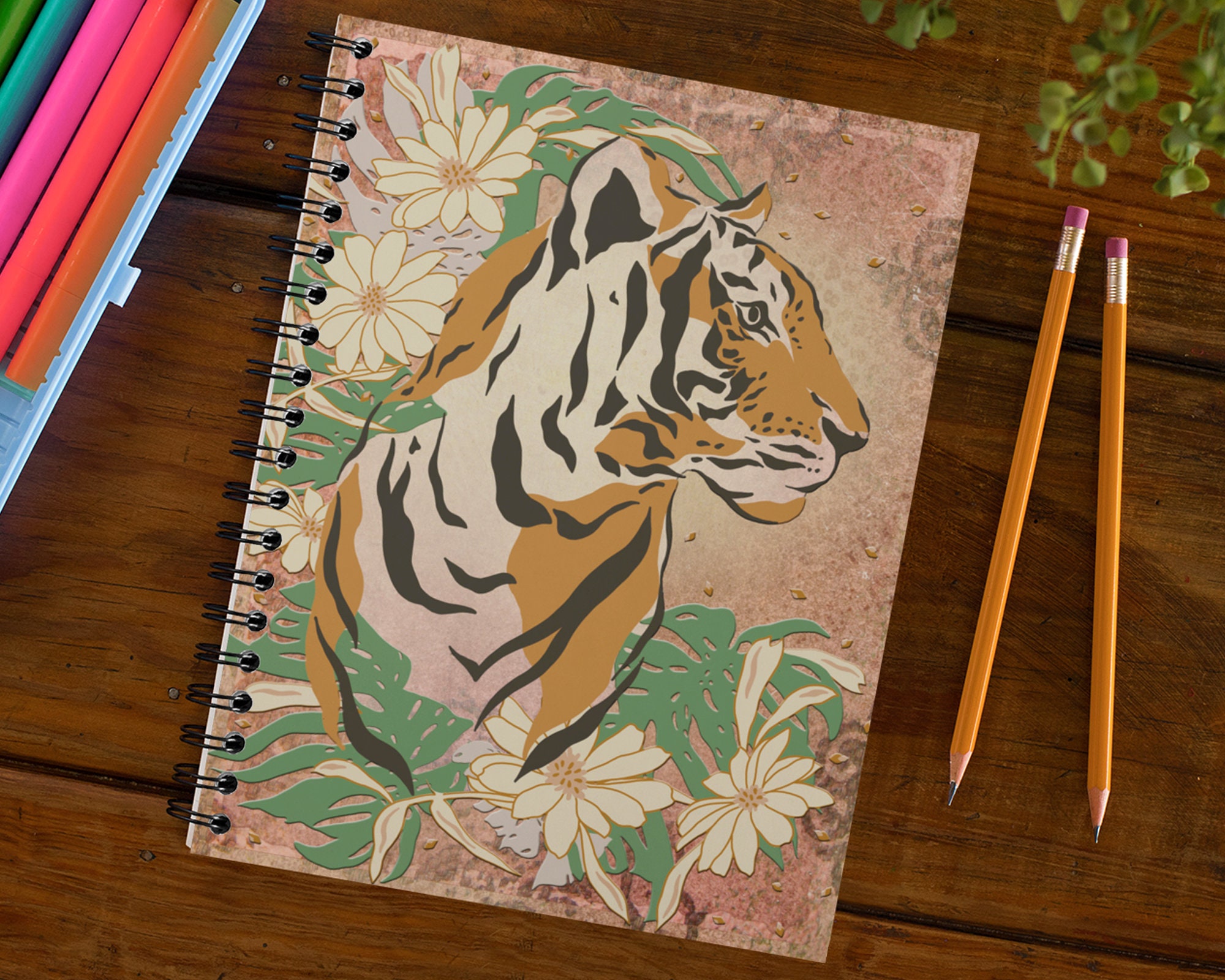 Tiger – Notebook | Boho Inspired Tiger Portrait | Stylish Jungle ...