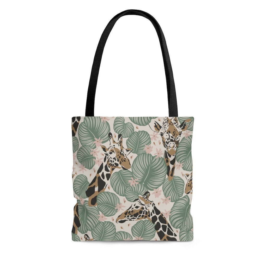Giraffe Tote Bag Jungle Style Tote Bag Frontback - Etsy