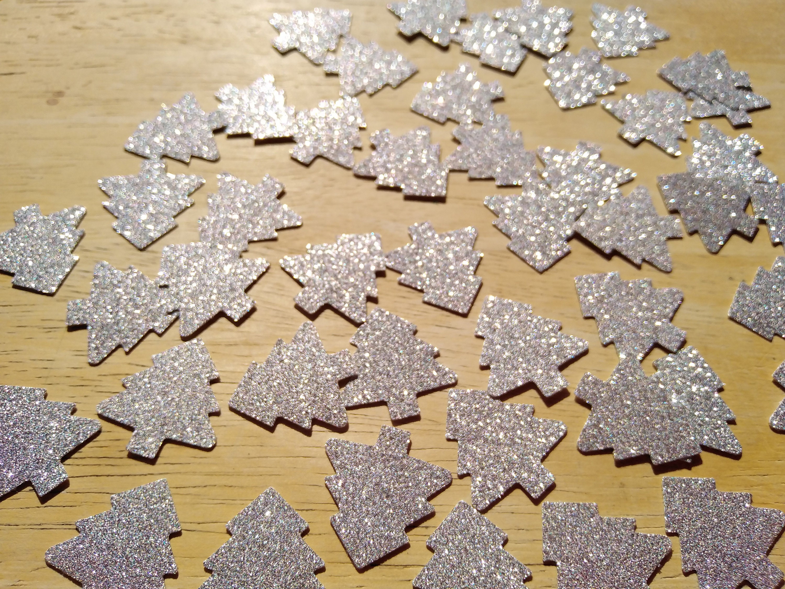 1 Silver Christmas Fir Tree Confetti Glitter Festive - Etsy UK