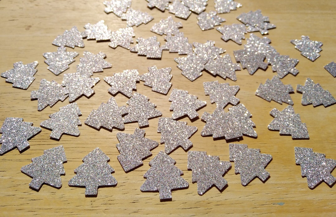 1 Silver Christmas Fir Tree Confetti, Glitter Festive Table Scatter ...