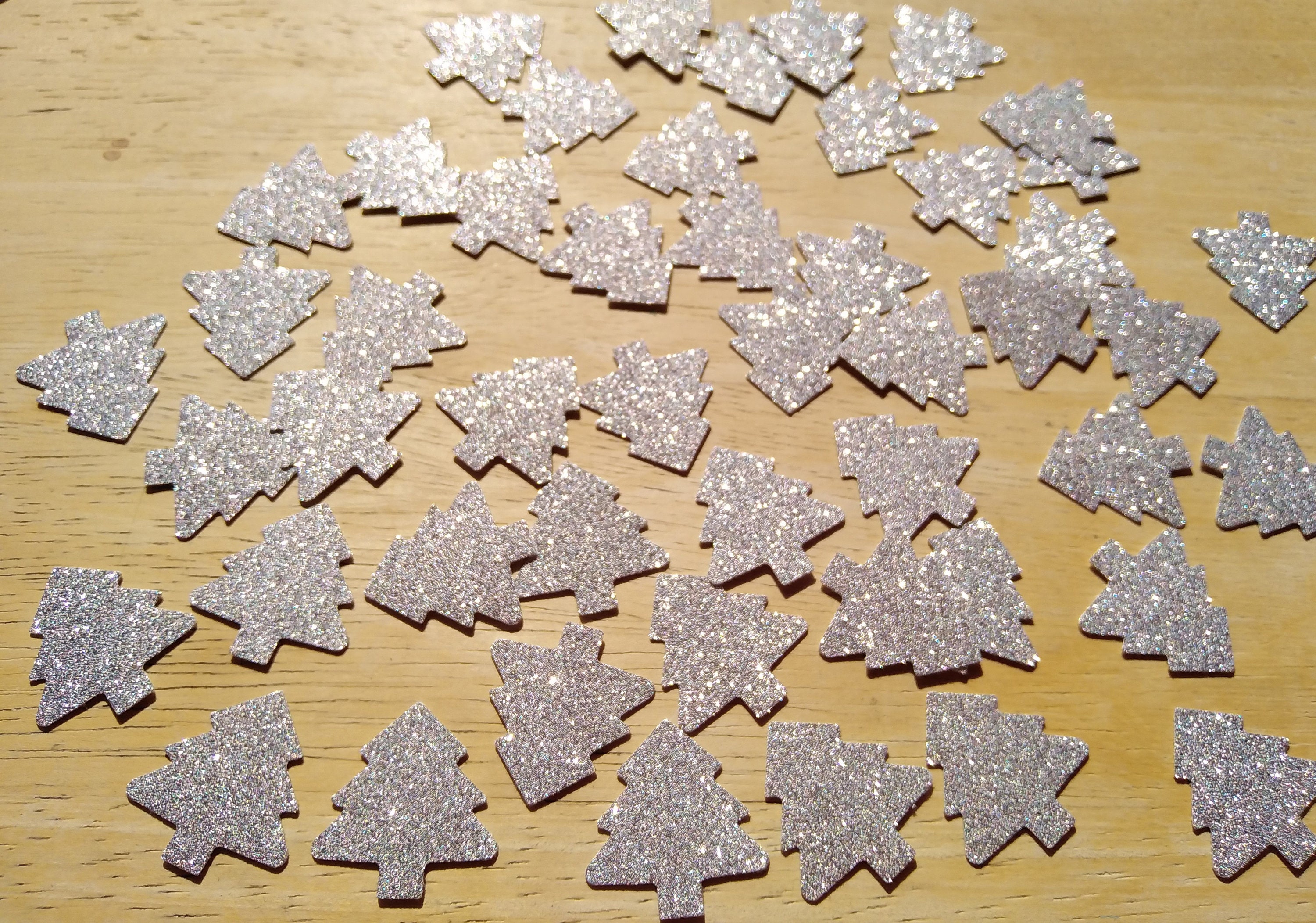 1 Silver Christmas Fir Tree Confetti Glitter Festive - Etsy UK