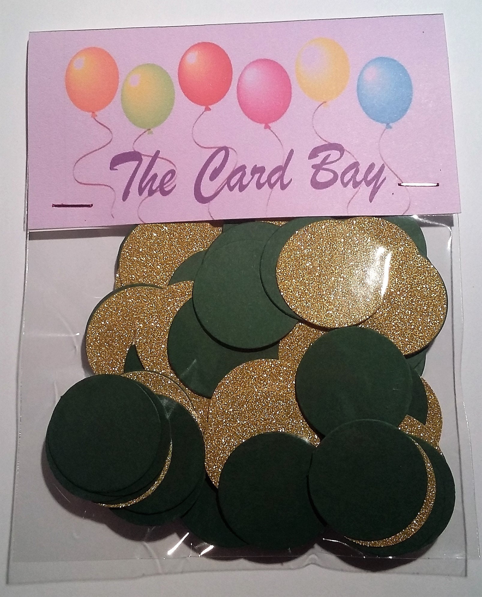 1 Dark Green and Gold Circle Table Confetti Glitter | Etsy