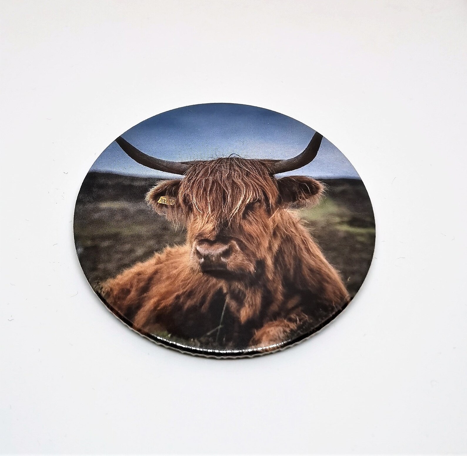 Highland Cattle Pocket Mirror 77mm Highland Cow Handheld - Etsy