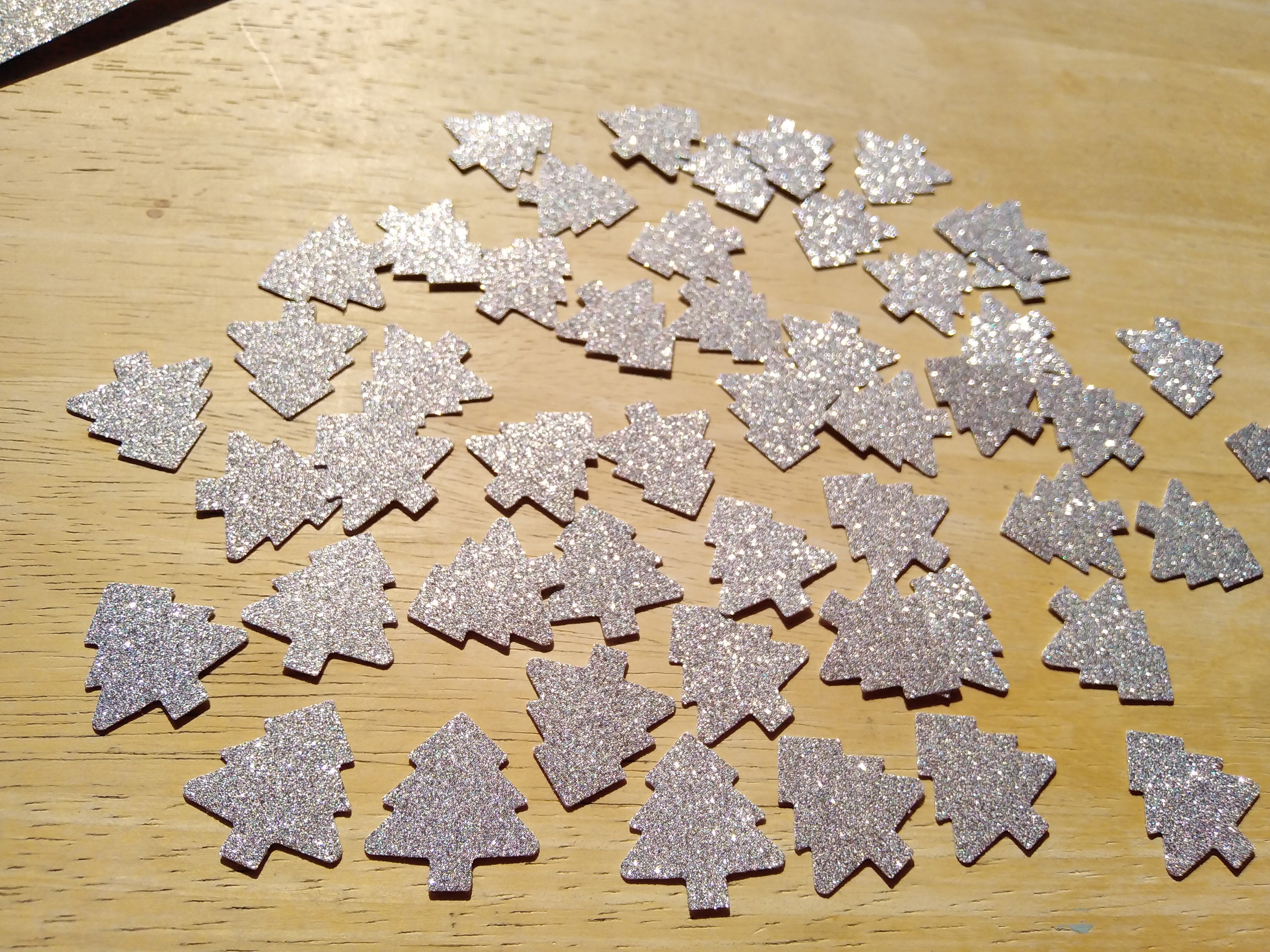 1 Silver Christmas Fir Tree Confetti Glitter Festive - Etsy UK