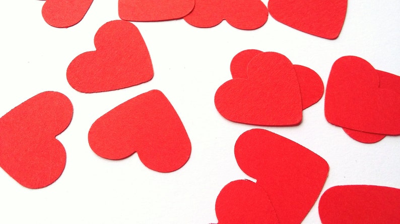 100 Pcs 1 Red Heart Confetti, Table Scatter, Birthday Party Decor ...