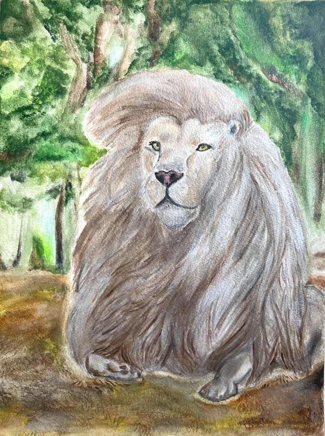 Leo Mood water color Fine Art Painting 36cm x 26cm - Etsy Österreich
