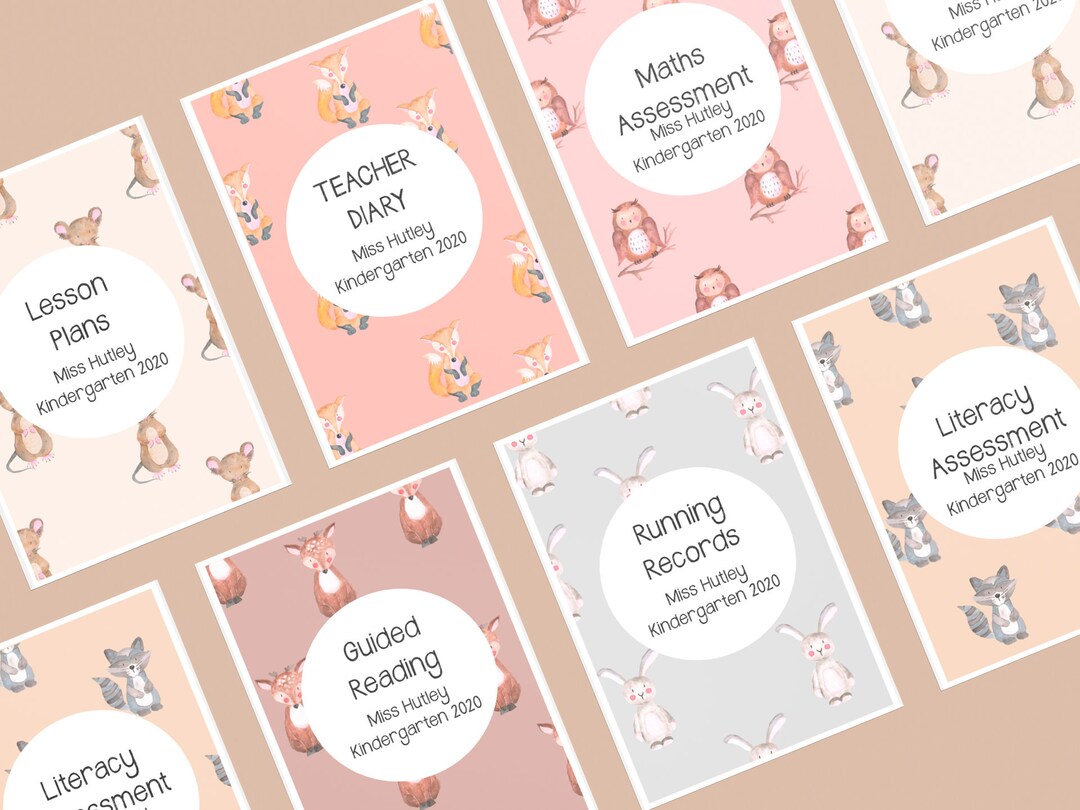 WOODLAND ANIMALS Editable Binder Covers - Etsy