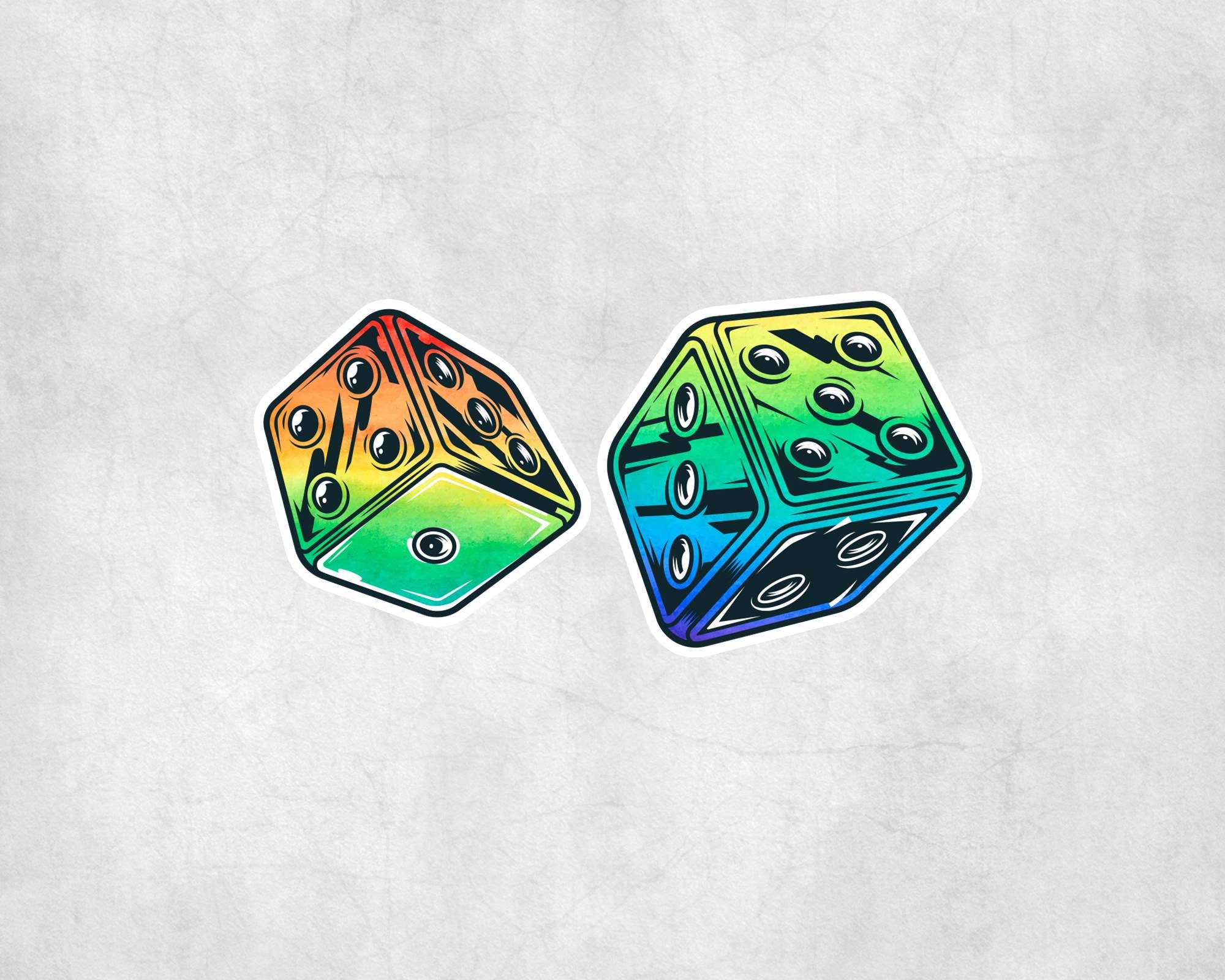 2 x Rainbow Dice Gaming Board Game Stickers Laptop Decals - Etsy Polska