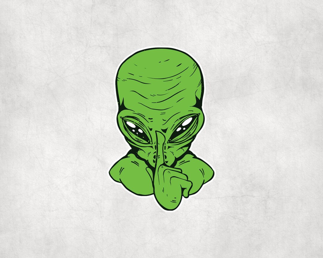 Alien Shh Silent Pose Vinyl Decal Stickers Sticker Laptop - Etsy