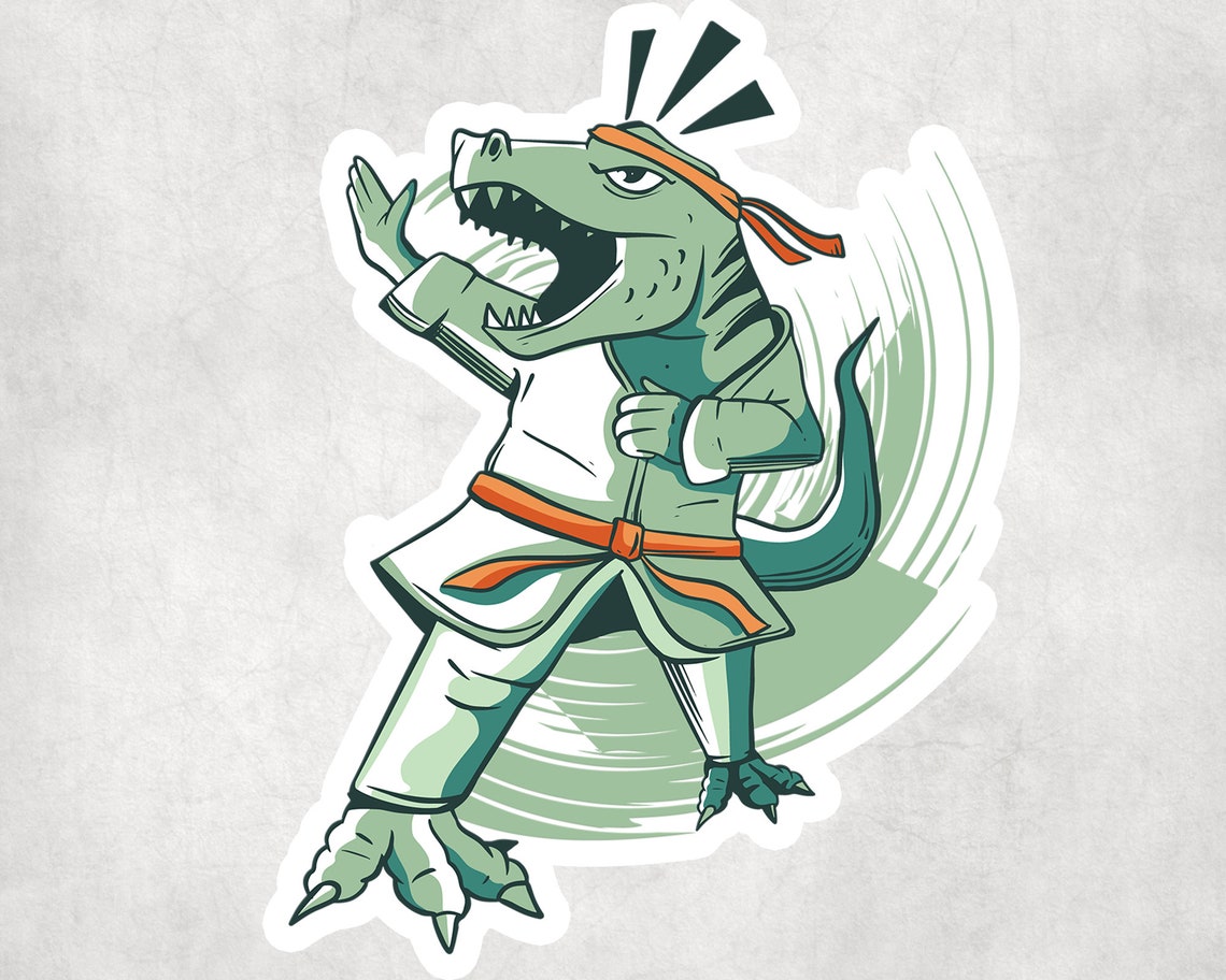 Dinosaur T-Rex Karate Martial Arts MMA Vinyl Sticker | Etsy