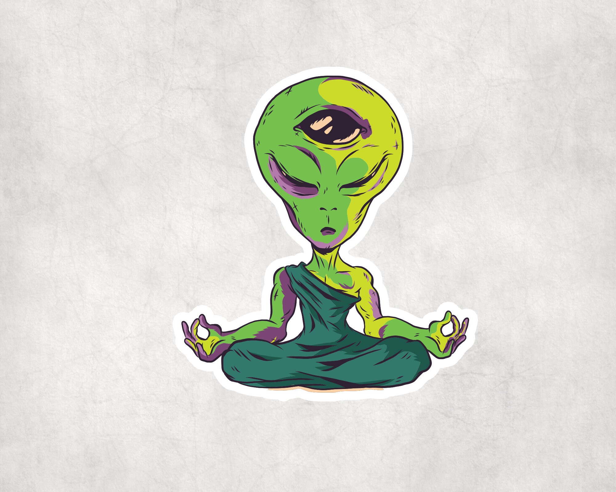 Alien Third Eye Meditating Vinyl Sticker Stickers Decal Decals - Etsy UK
