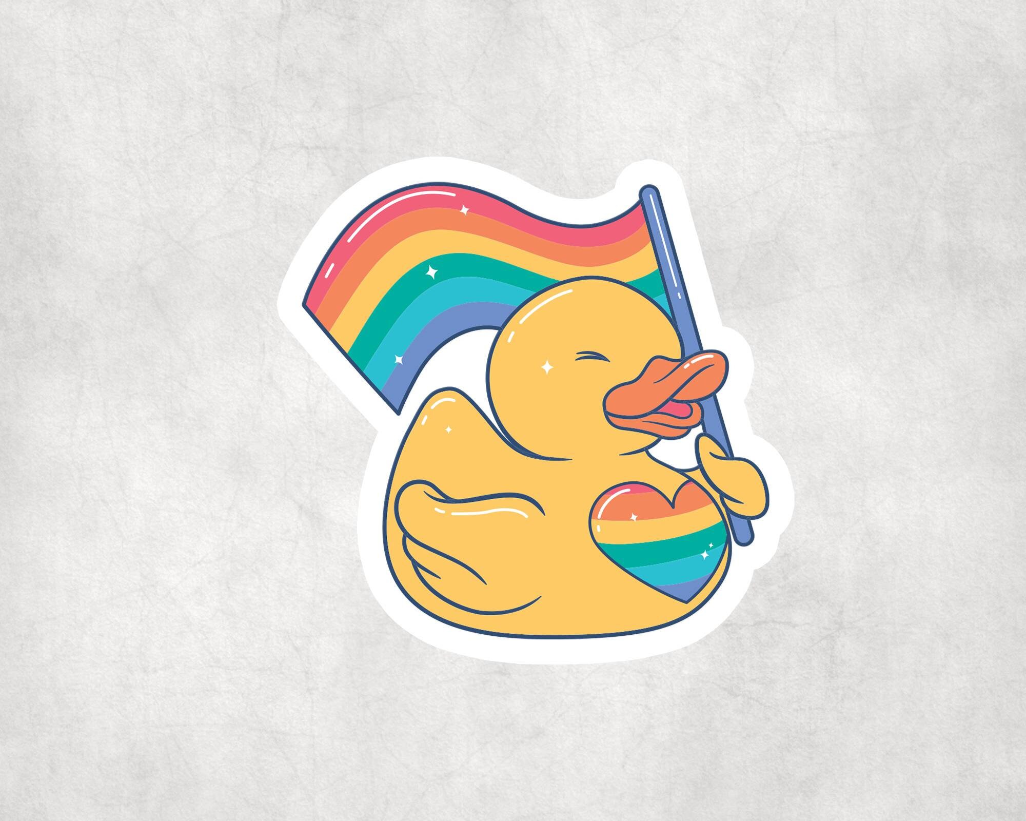 LGBTQ Pride Month Rainbow Duck Vinyl Sticker Laptop Decals | Etsy
