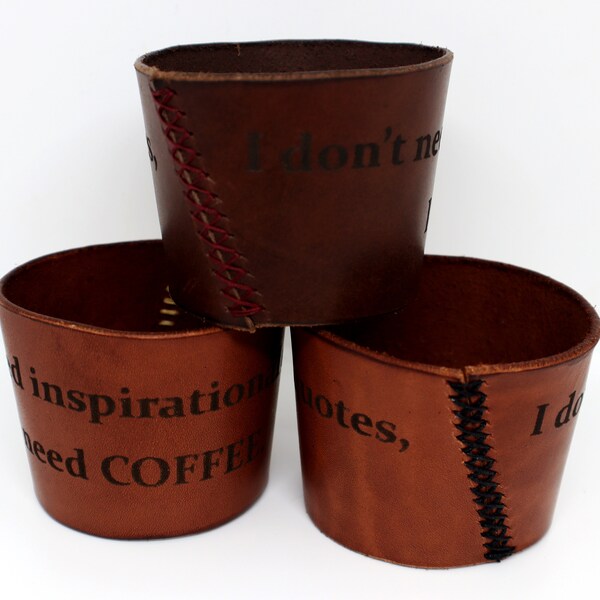 Leather Cup Sleeve - Etsy