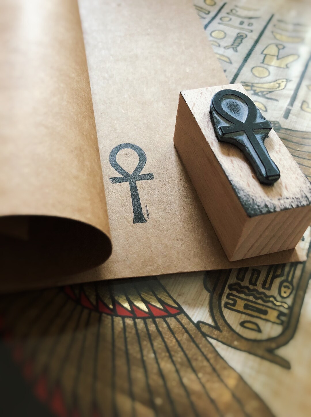 Rubber Stamp Wooden Mounted- Ankh Hieroglyph Selfmade Desing Stamp - Etsy