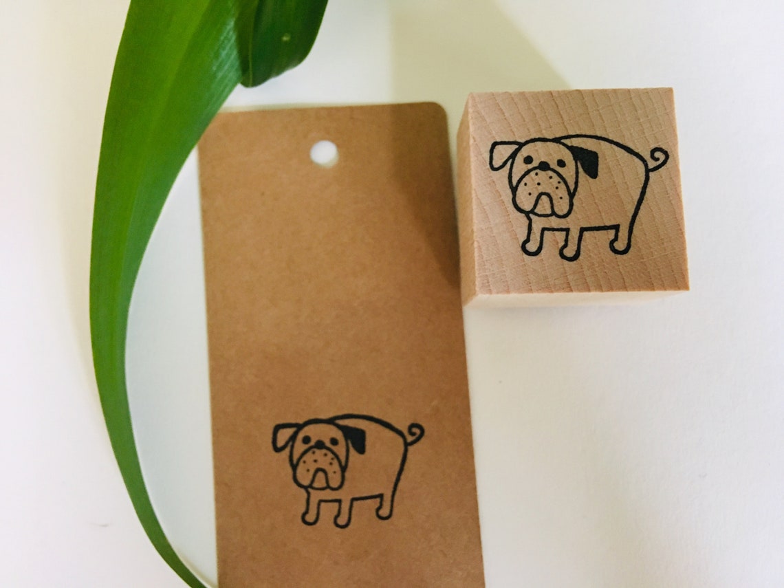 Rubber Stamp Dog Puppy Wooden Mounted Paper Craft Gift Animal Zoo Self ...