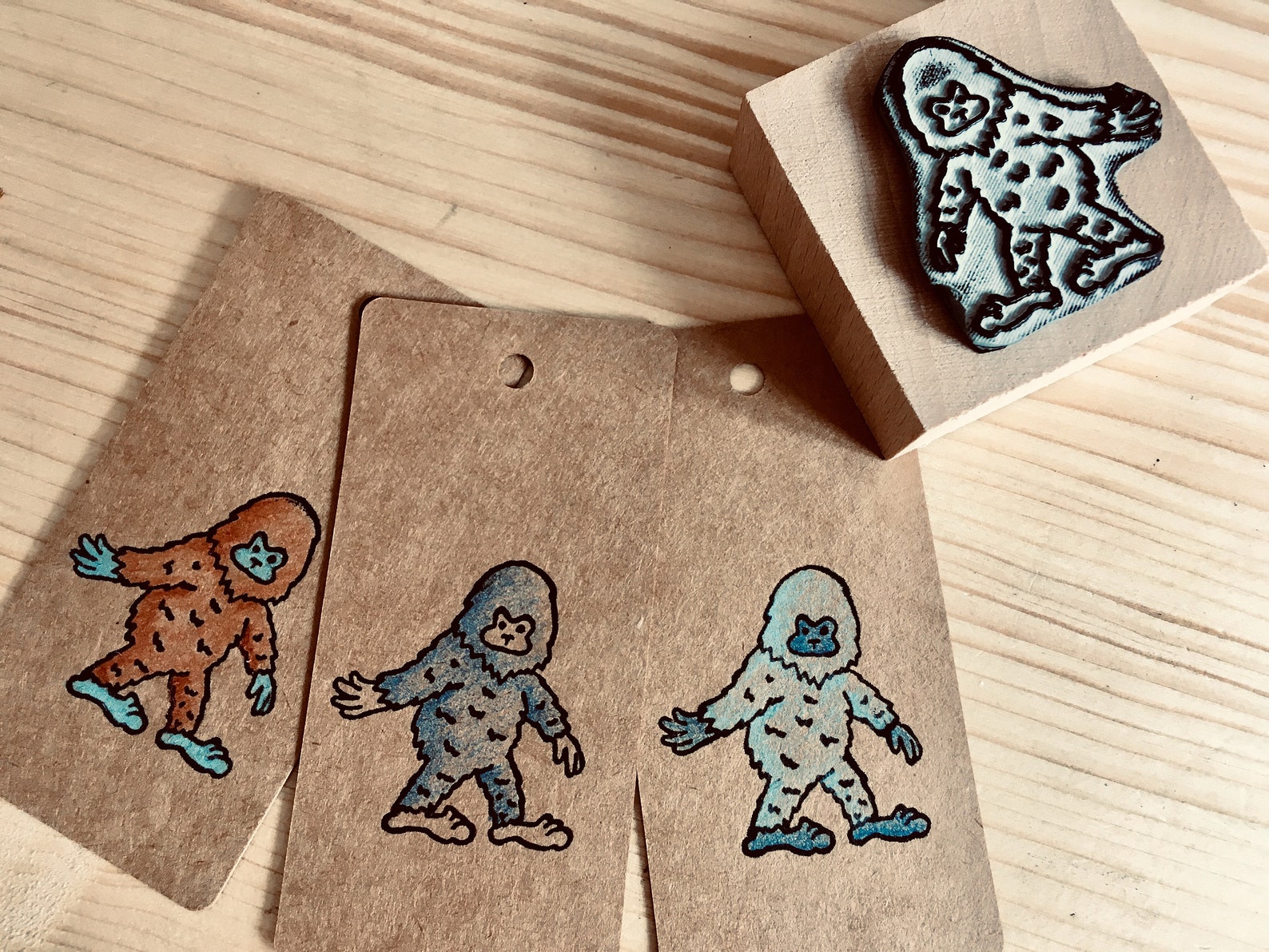 Rubber Stamp Yeti Bigfoot Sasquatch Monster Wooden Mounted - Etsy