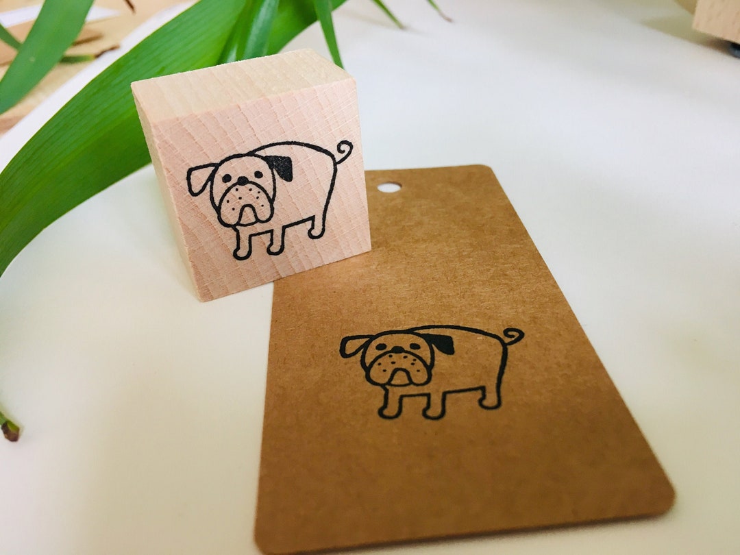 Rubber Stamp Dog Puppy Wooden Mounted Paper Craft Gift Animal Zoo Self ...