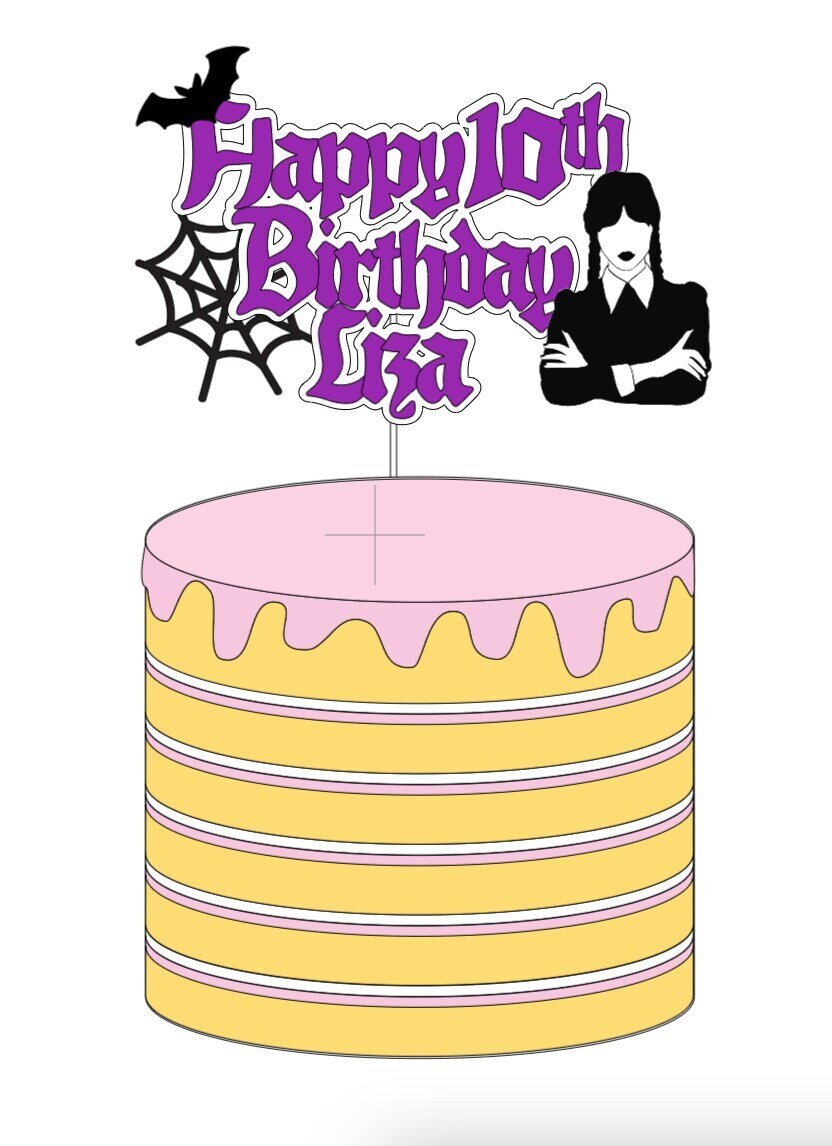 Wednesday Addams Caketopper | Birthday Cake Toppers | Wednesday Theme ...