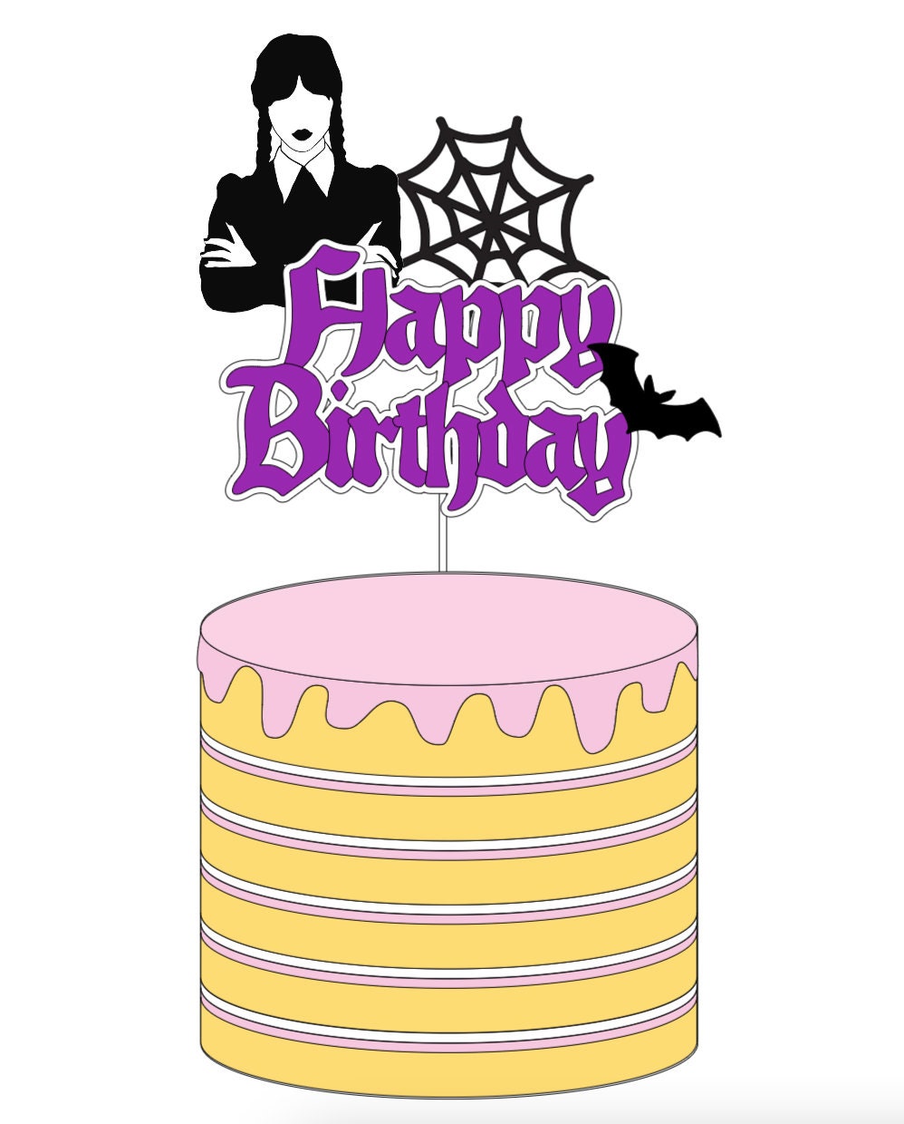 Wednesday Addams Caketopper | Birthday Cake Toppers | Wednesday Theme ...