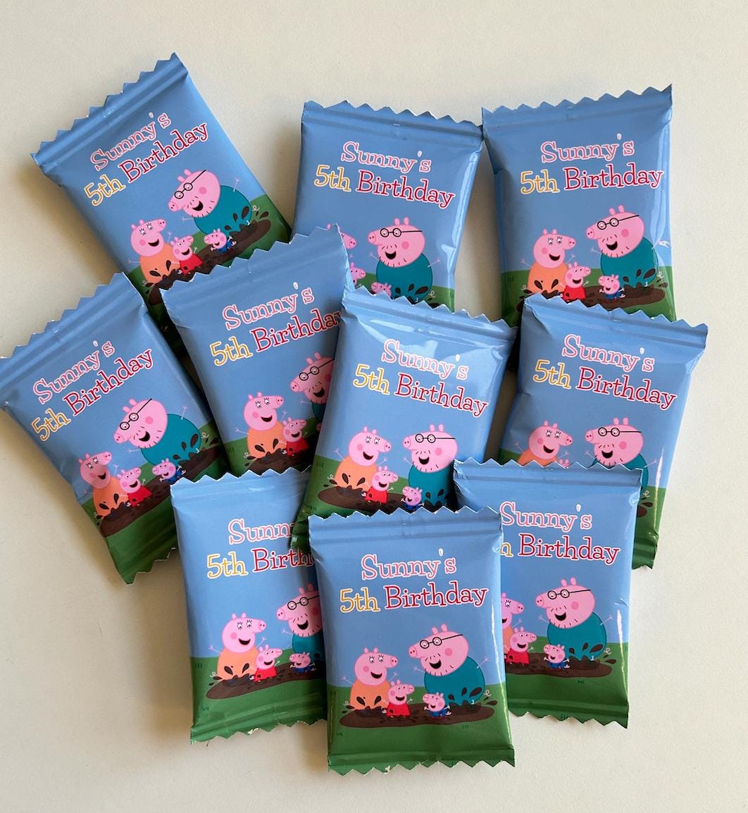 Peppa Pig Birthday Favor Bags: Gummy Treats, Set of 10 - Etsy