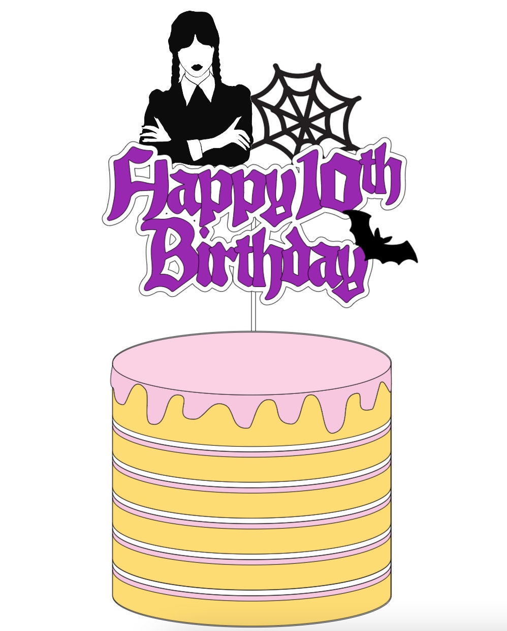 Wednesday Addams Caketopper | Birthday Cake Toppers | Wednesday Theme ...