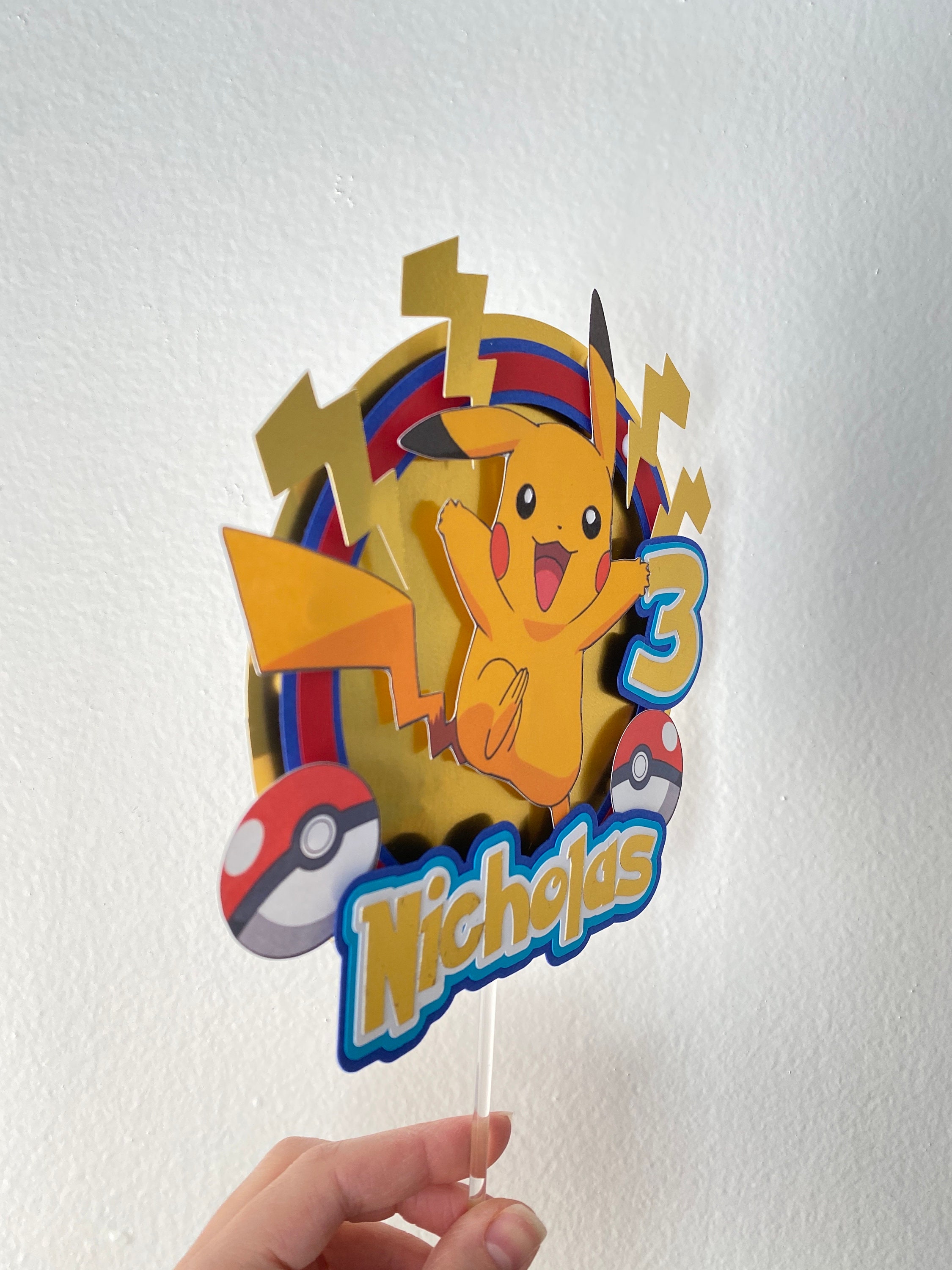 Pokémon Caketopper | Pokémon Theme Birthday | Pekachu Character ...
