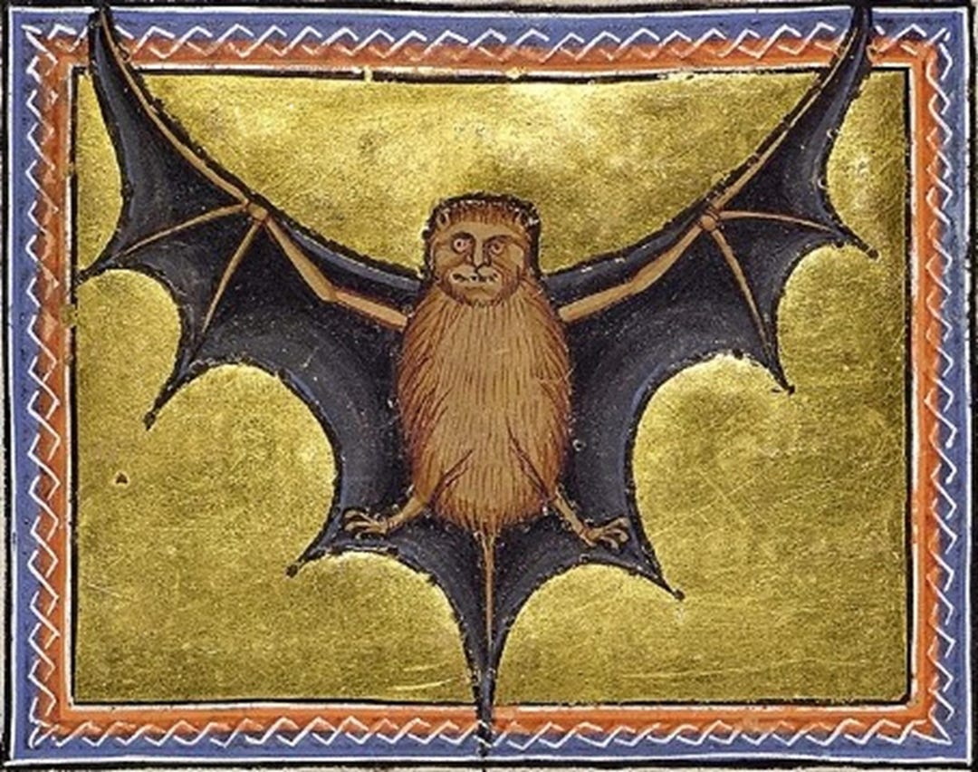 Aberdeen Bestiary: Bat | 12th Century Illuminated Medieval Manuscript ...