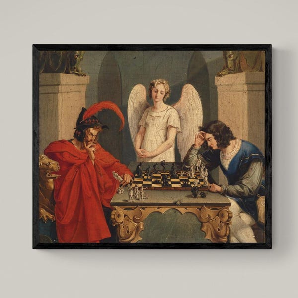 Devils Checkmate Painting - Etsy