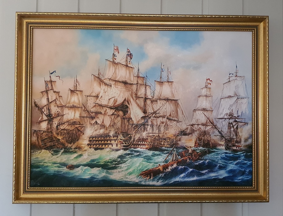 BATTLE of TRAFALGAR HMS Victory Redoutable Ship Admiral Lord Nelson ...