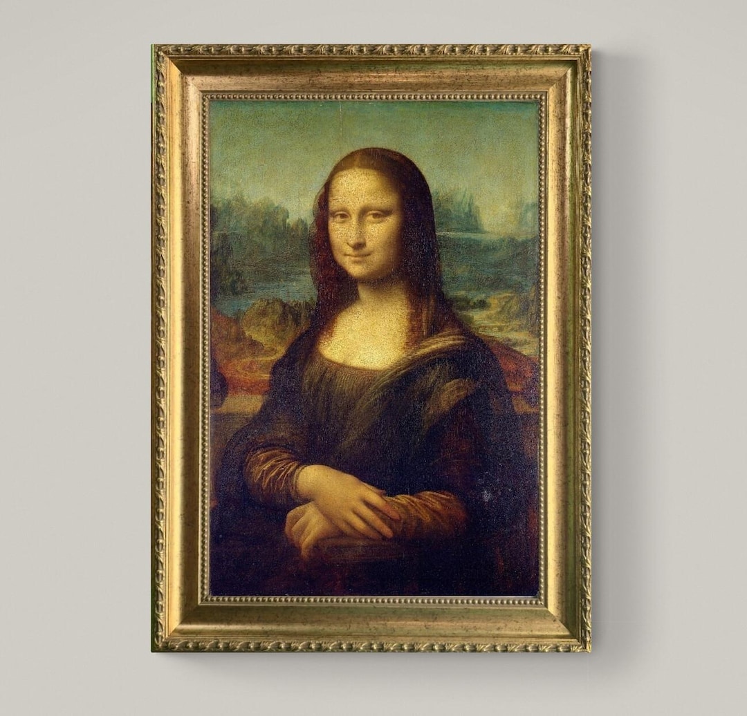 Mona Lisa, Leonardo Da Vinci Masterpiece, Canvas With Texture and Brush ...