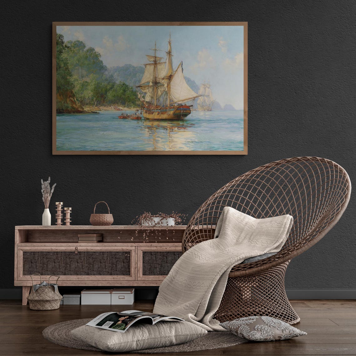 Pirates' Haunt Art Print by Montague Dawson, Cocos Island Nautical ...