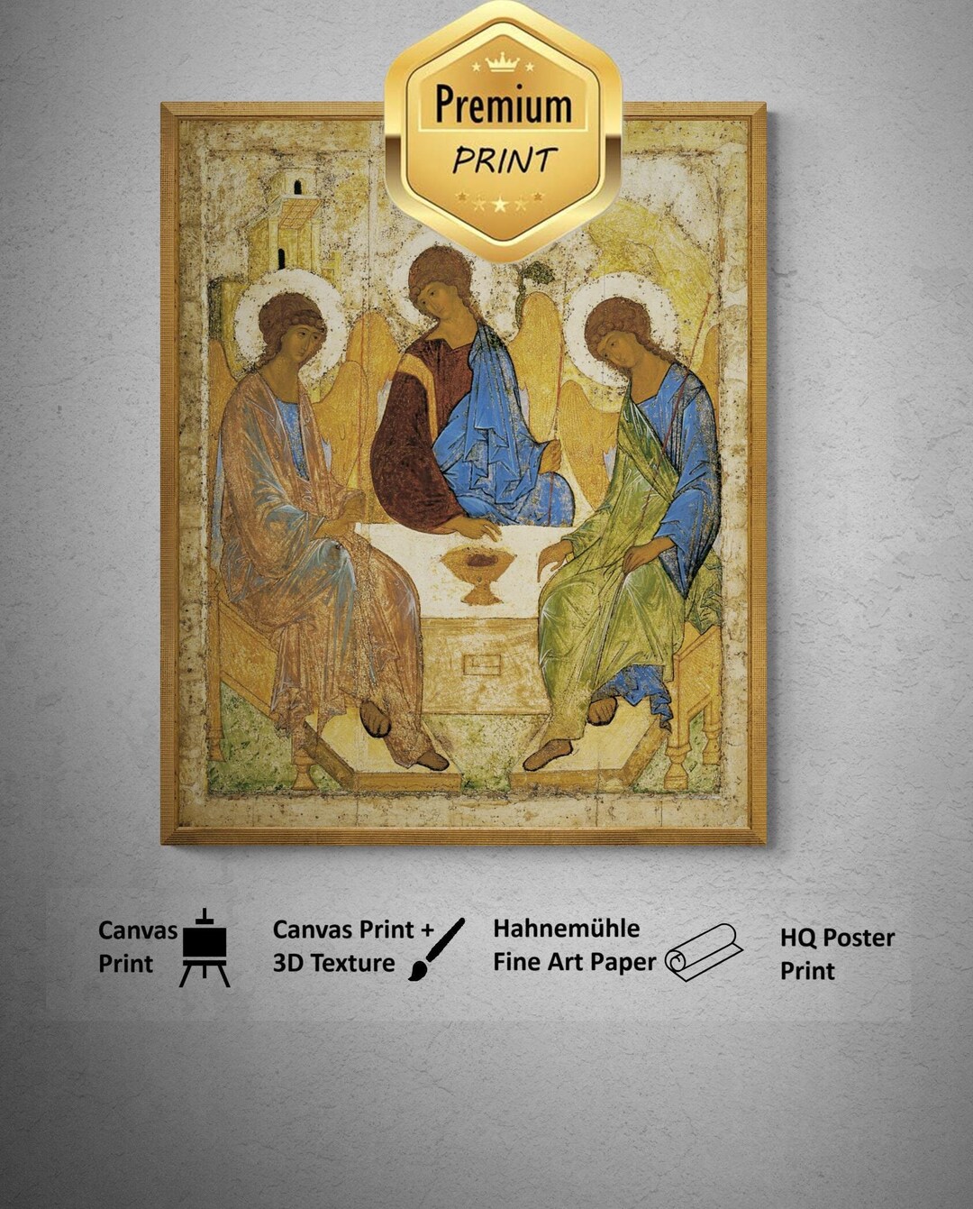 The Holy Trinity” by Andrei Rublev - Premium Reproduction Art Print on ...