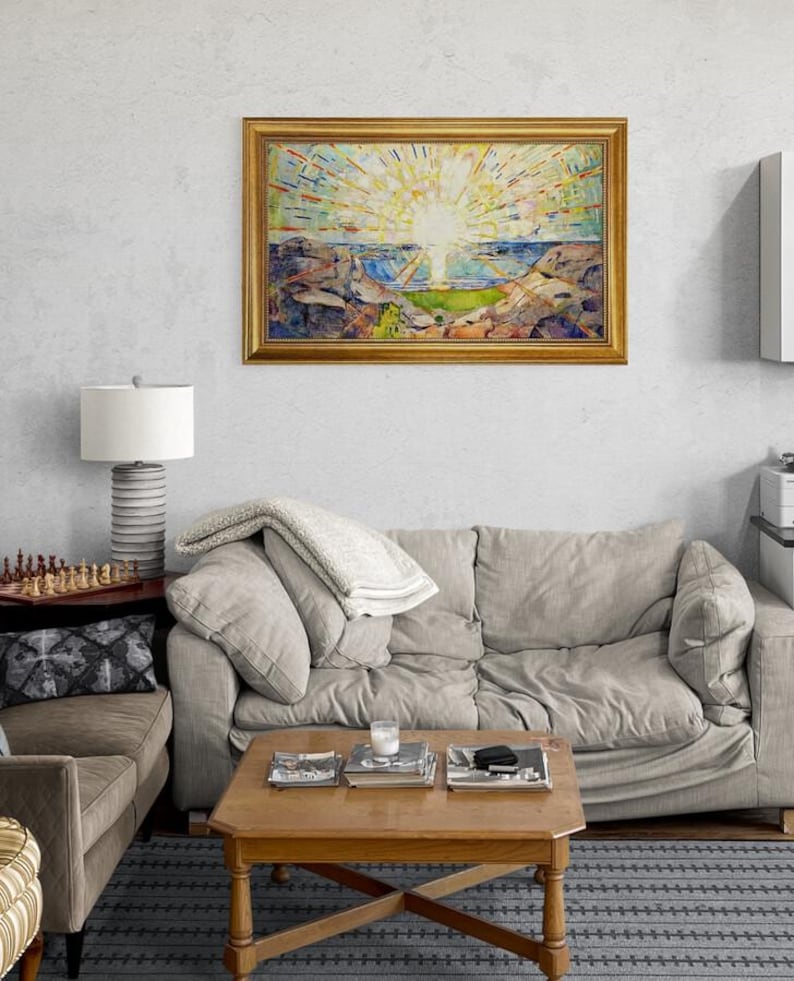 Edvard Munch 'the Sun' Framed Canvas Giclée: Hand-textured Fine Art ...