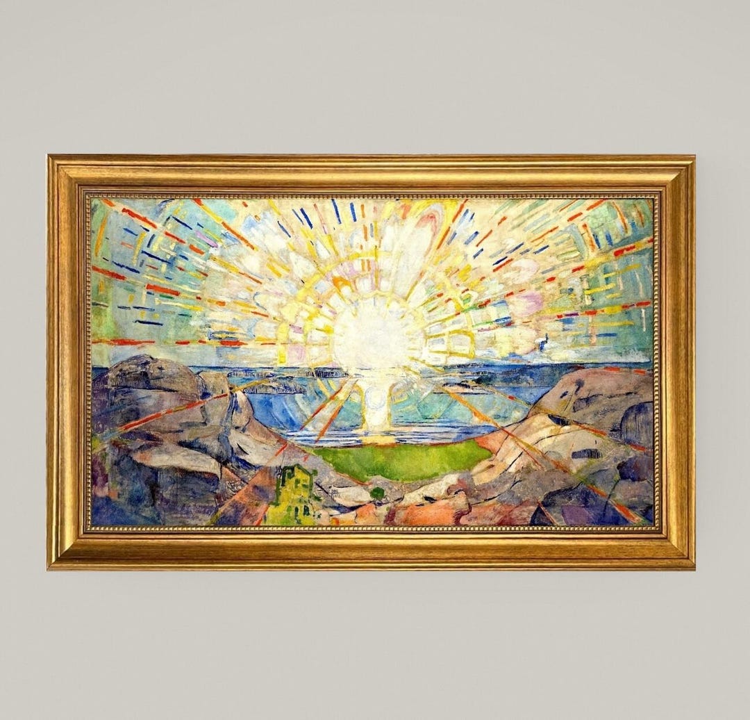 Edvard Munch 'the Sun' Framed Canvas Giclée: Hand-textured Fine Art ...