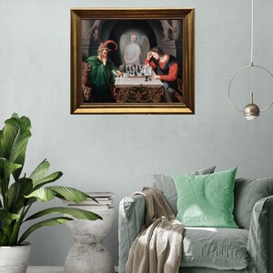 Checkmate Painting by Moritz Retzsch (1831), Canvas Print With Brush ...