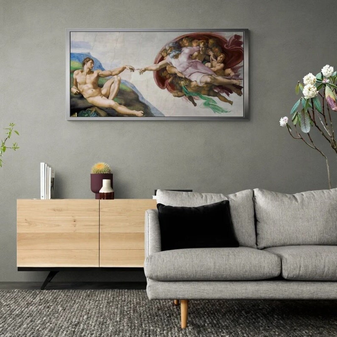 MICHELANGELO: the Creation of Adam, Art Reproduction Print on Real Art ...