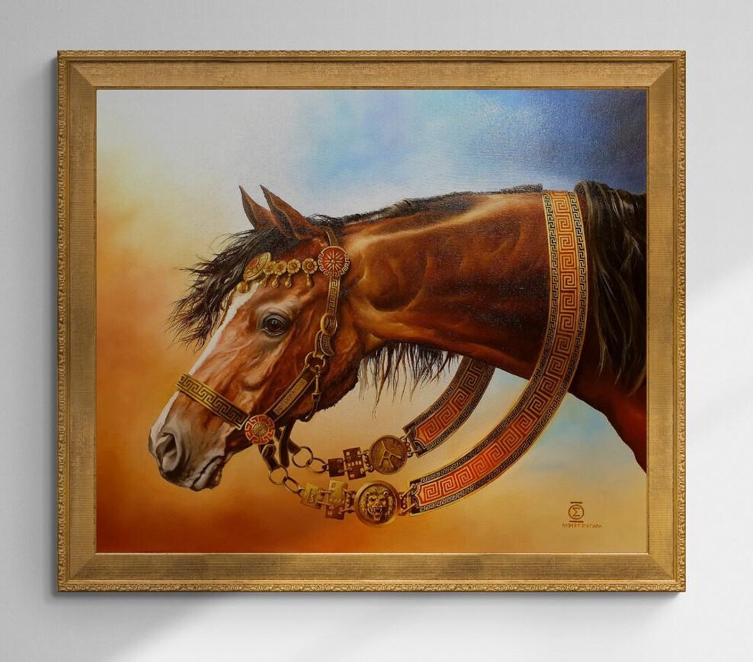 Bucephalus Horse Canvas Print | 3D Brush Stroke Giclée - Etsy