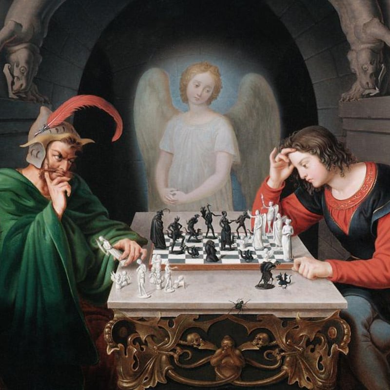 Devils Checkmate Painting - Etsy